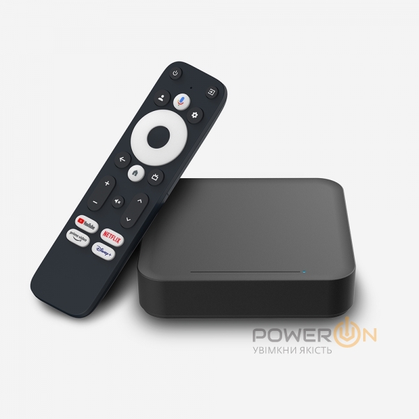 RockTek GT1 – Компактна 4K Google TV приставка з Dolby Atmos та AI > PowerON